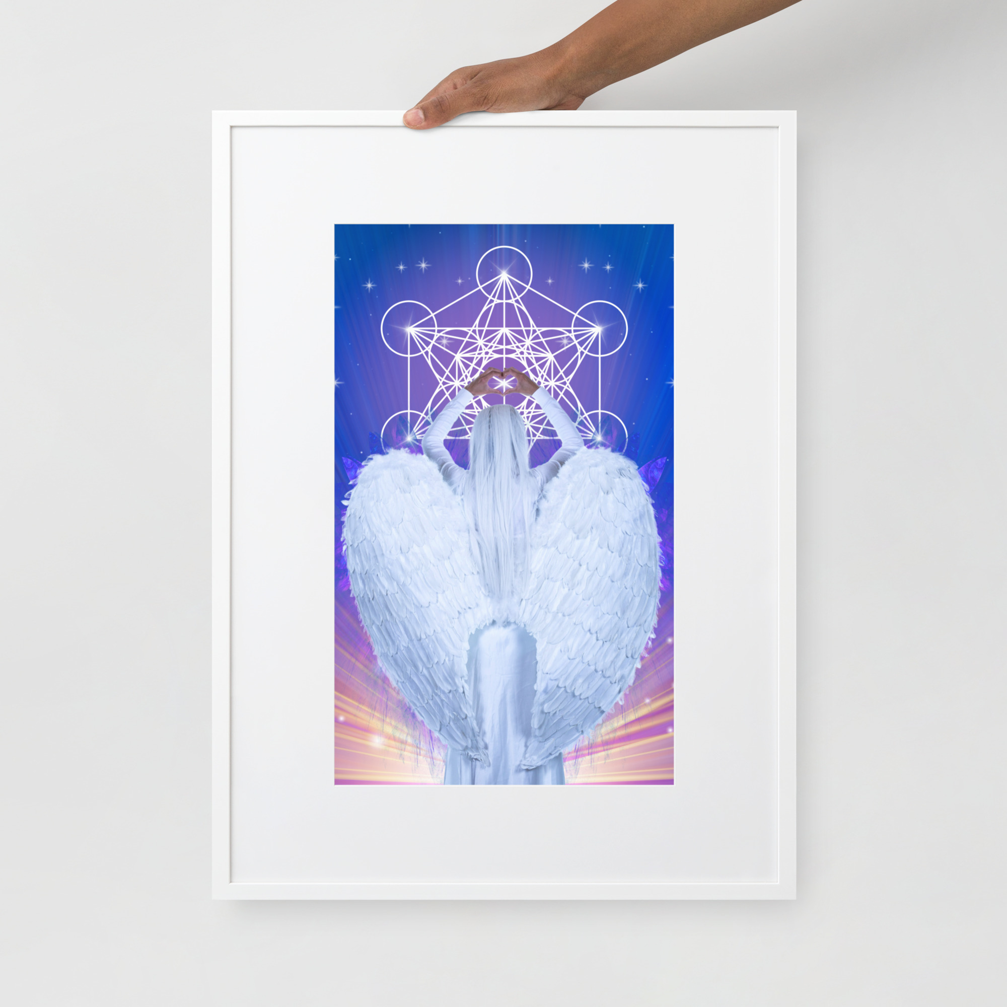 Metatron’s Cube Angel Framed Inspirational Poster